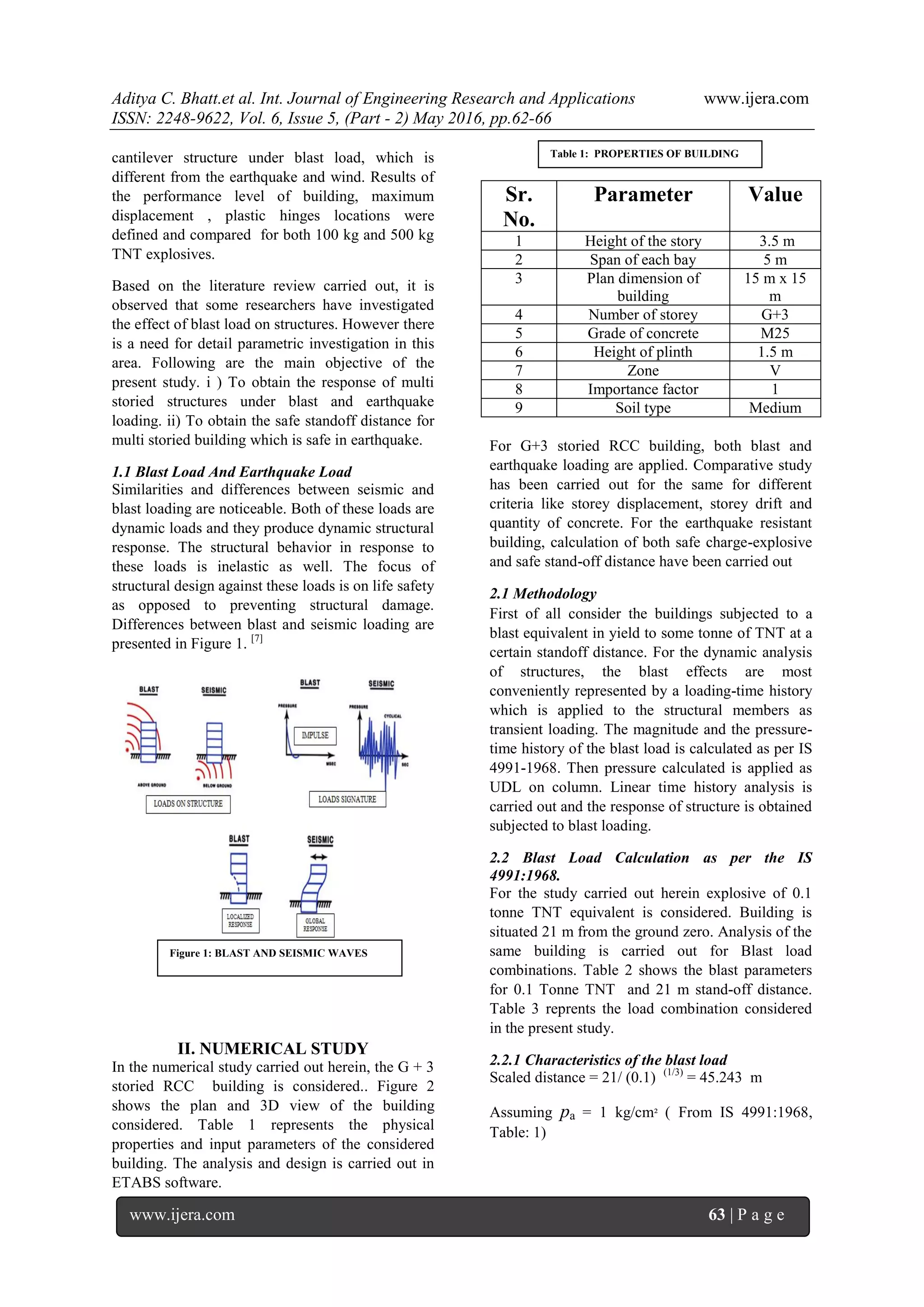 Comparative Study of Response of Structures Subjected To Blast and Earthquake Loading | PDF