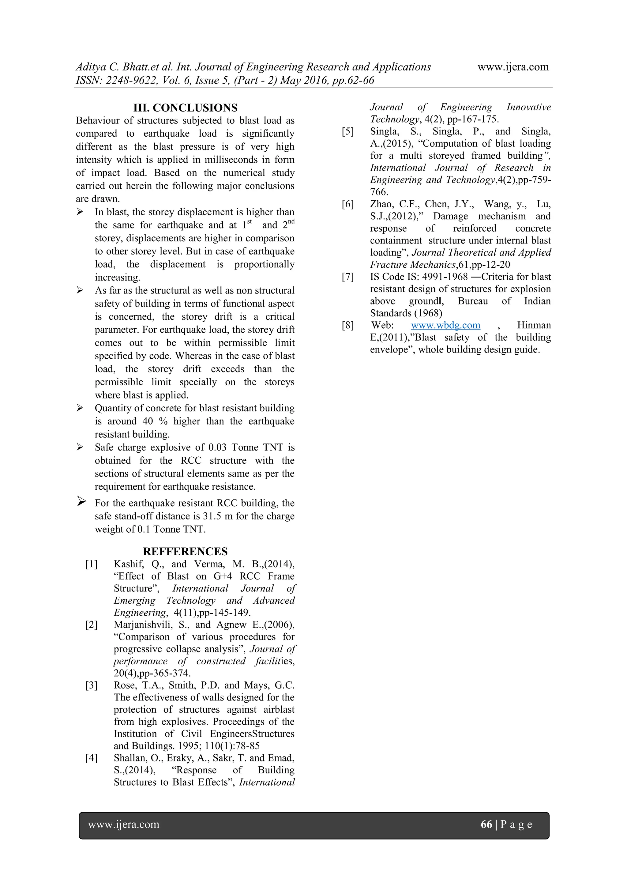 Comparative Study of Response of Structures Subjected To Blast and Earthquake Loading | PDF