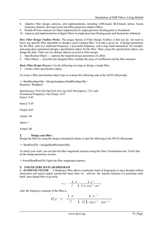 Simulation of EMI Filters Using Matlab | PDF