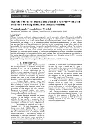 Benefits of the use of thermal insulation in a naturally ventilated ...