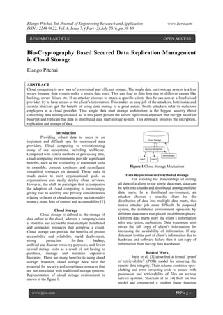 Bio-Cryptography Based Secured Data Replication Management in Cloud Storage | PDF