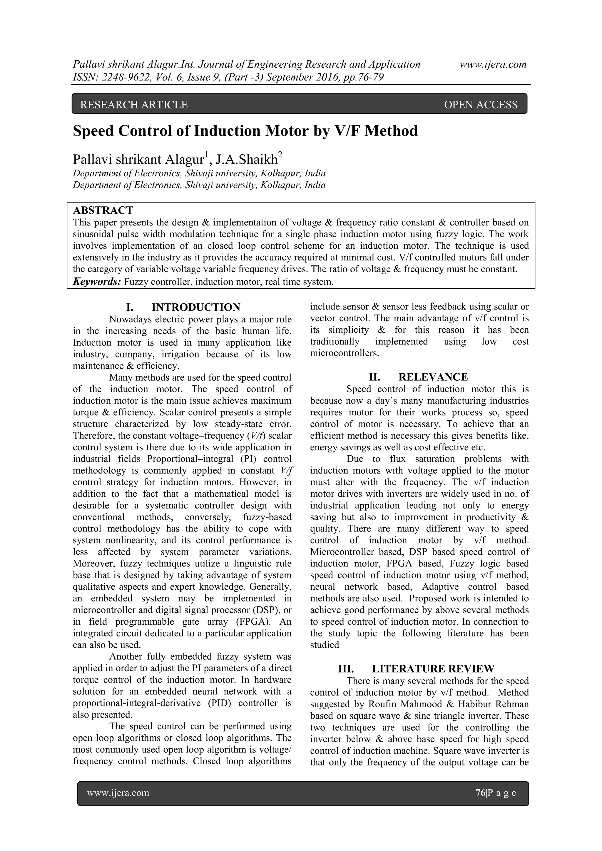 Speed Control Of Induction Motor By V F Method Pdf