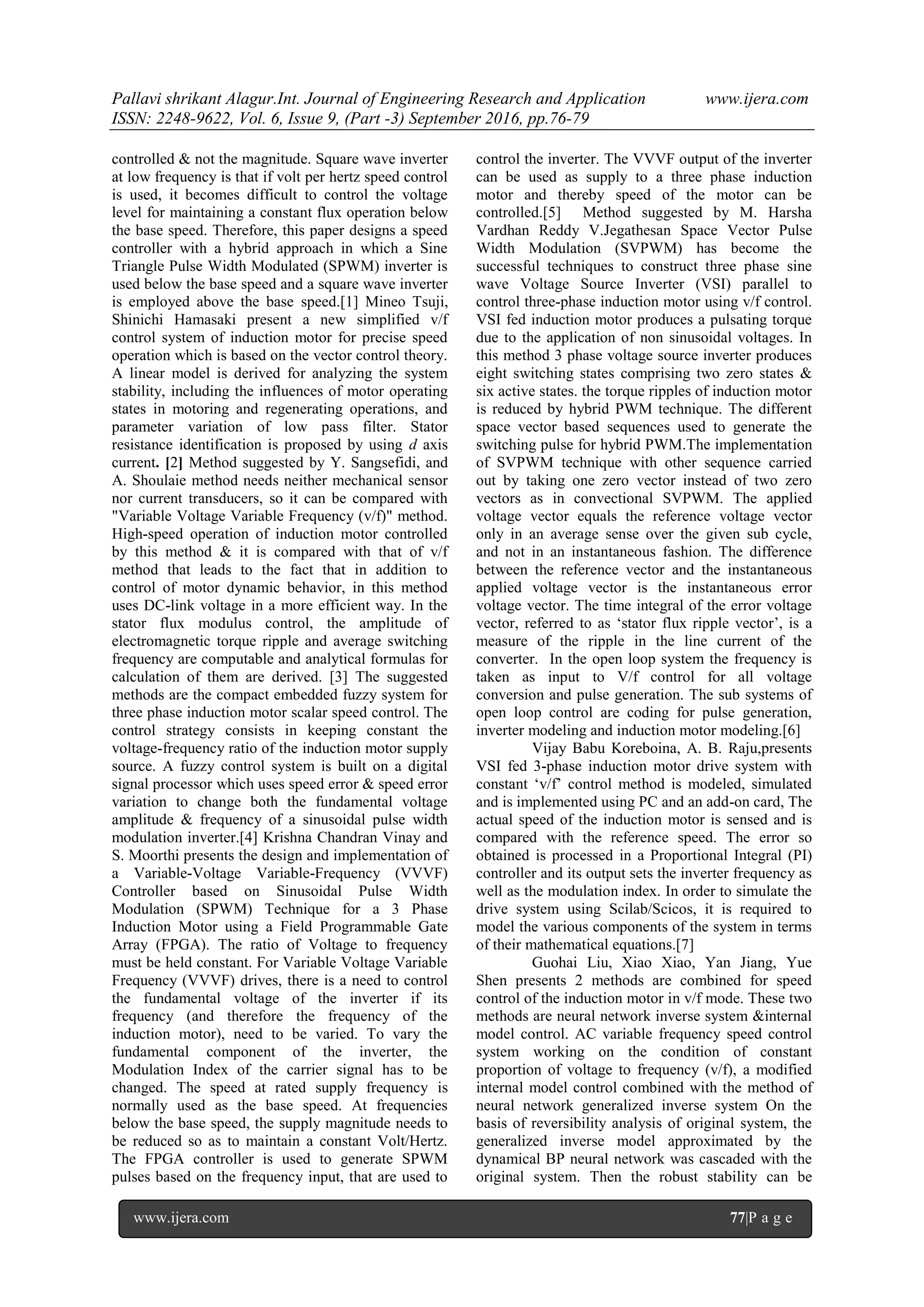 Speed Control of Induction Motor by V/F Method | PDF