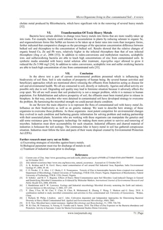 Micro organisms living in zinc contaminated soil - a review | PDF