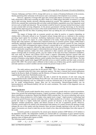Impact of Foreign Debt on Economic Growth in Zimbabwe | PDF