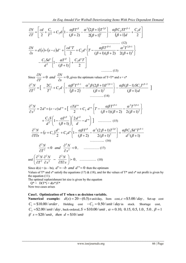 An Eoq Model For Weibull Deteriorating Items With Price Dependent Demand Pdf
