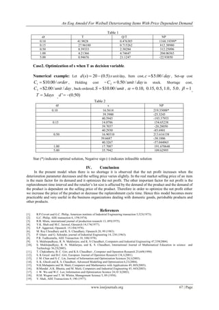 An EOQ Model for Weibull Deteriorating Items With Price Dependent Demand | PDF