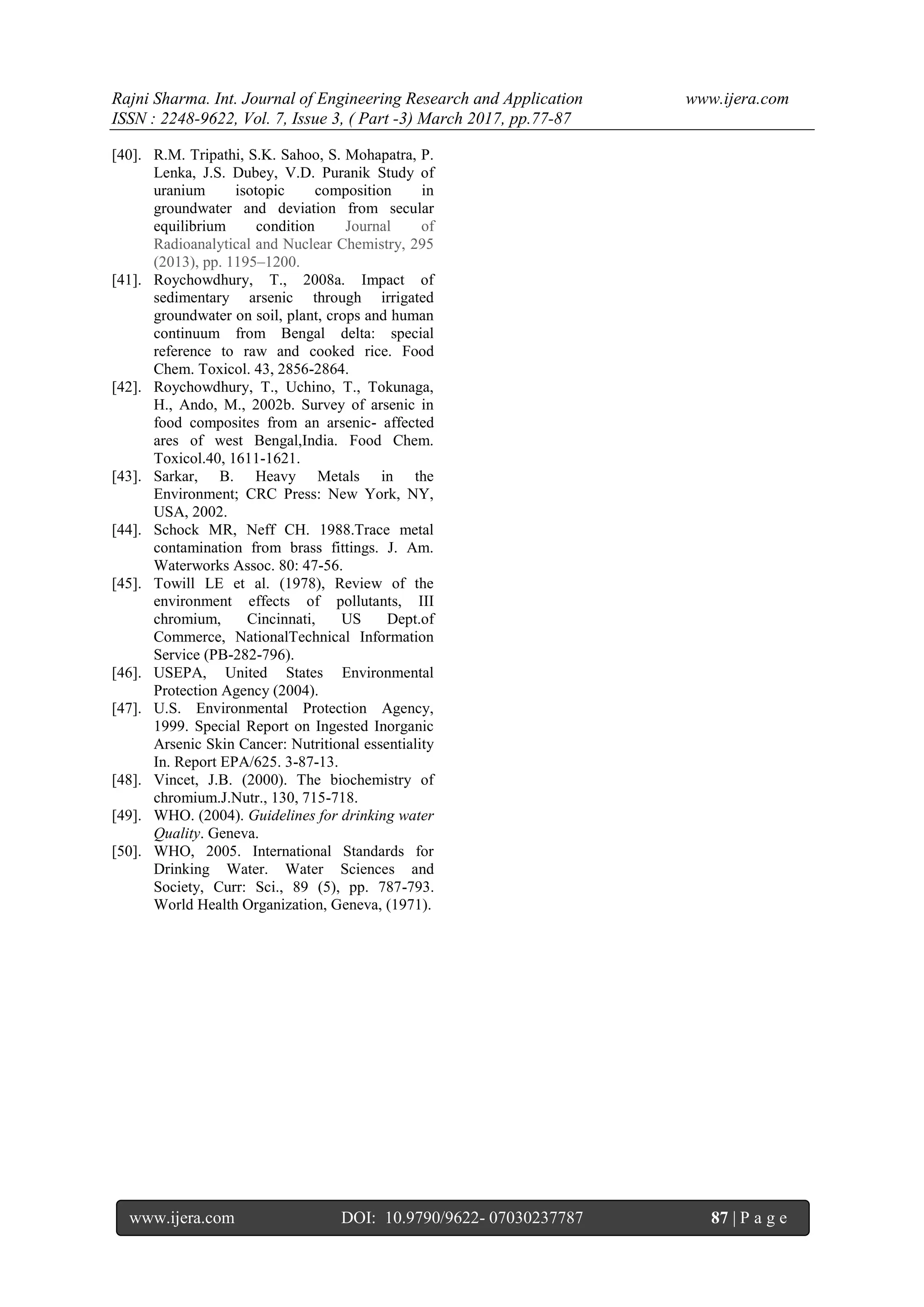 A study of Heavy Metal Pollution in Groundwater of Malwa Region of ...