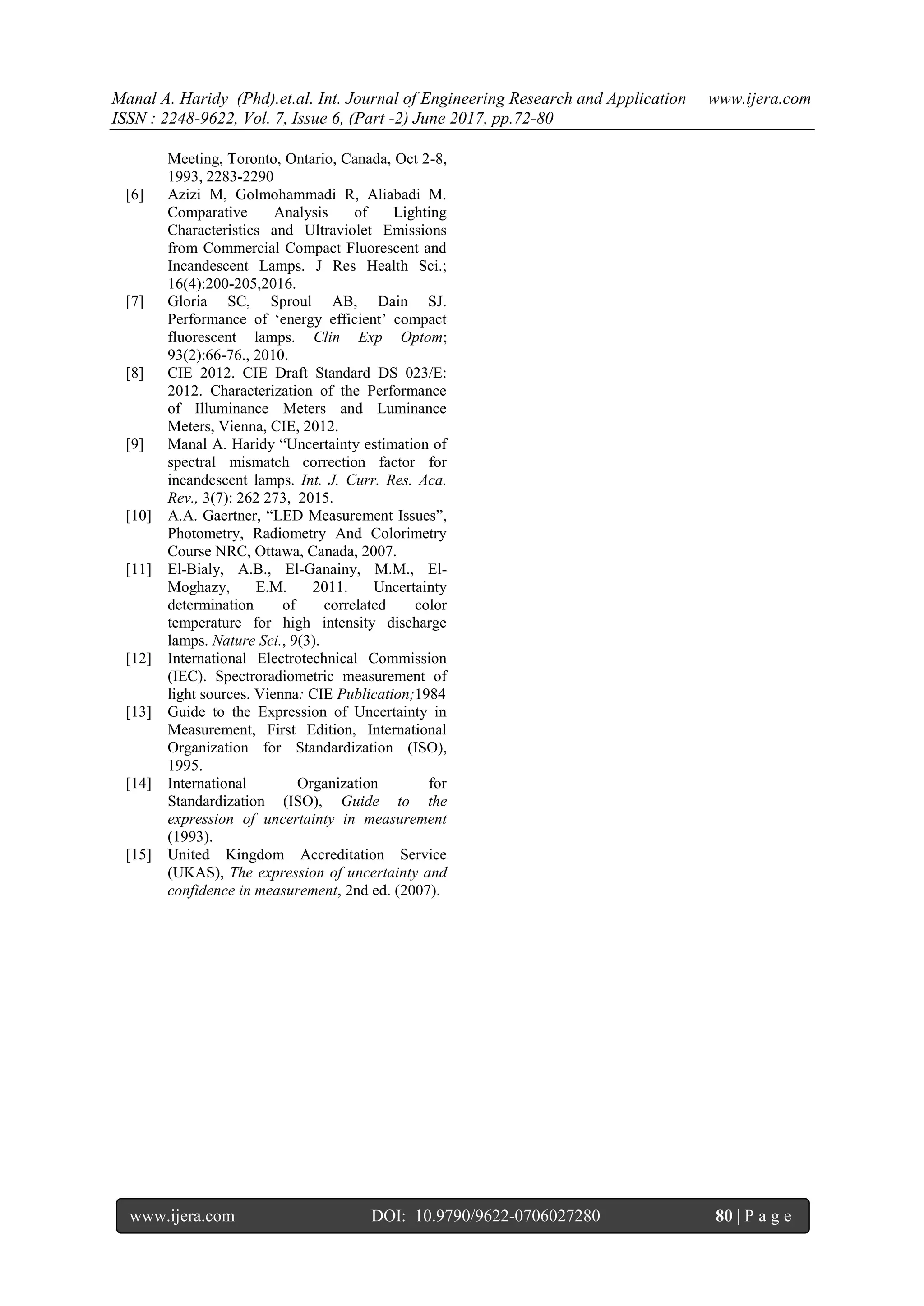 Determination of Spectral Power Distribution and Spectral Mismatch ...
