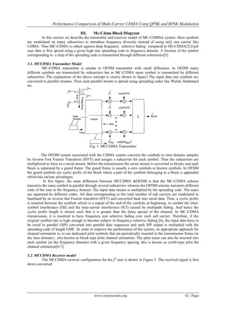 Performance Comparison of Multi-Carrier CDMA Using QPSK and BPSK Modulation | PDF