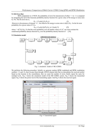 Performance Comparison of Multi-Carrier CDMA Using QPSK and BPSK Modulation | PDF