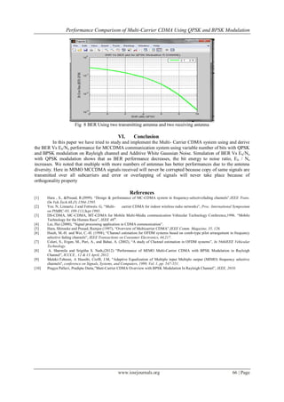 Performance Comparison of Multi-Carrier CDMA Using QPSK and BPSK Modulation | PDF