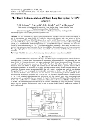 PLC Based Instrumentation of Closed Loop Gas System for RPC Detectors | PDF