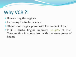 VCR Engine | PPTX | Auto Type | Automotive