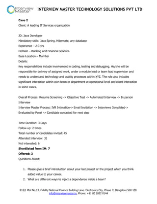Interview master IT services caselets | PDF | Web Development | Internet