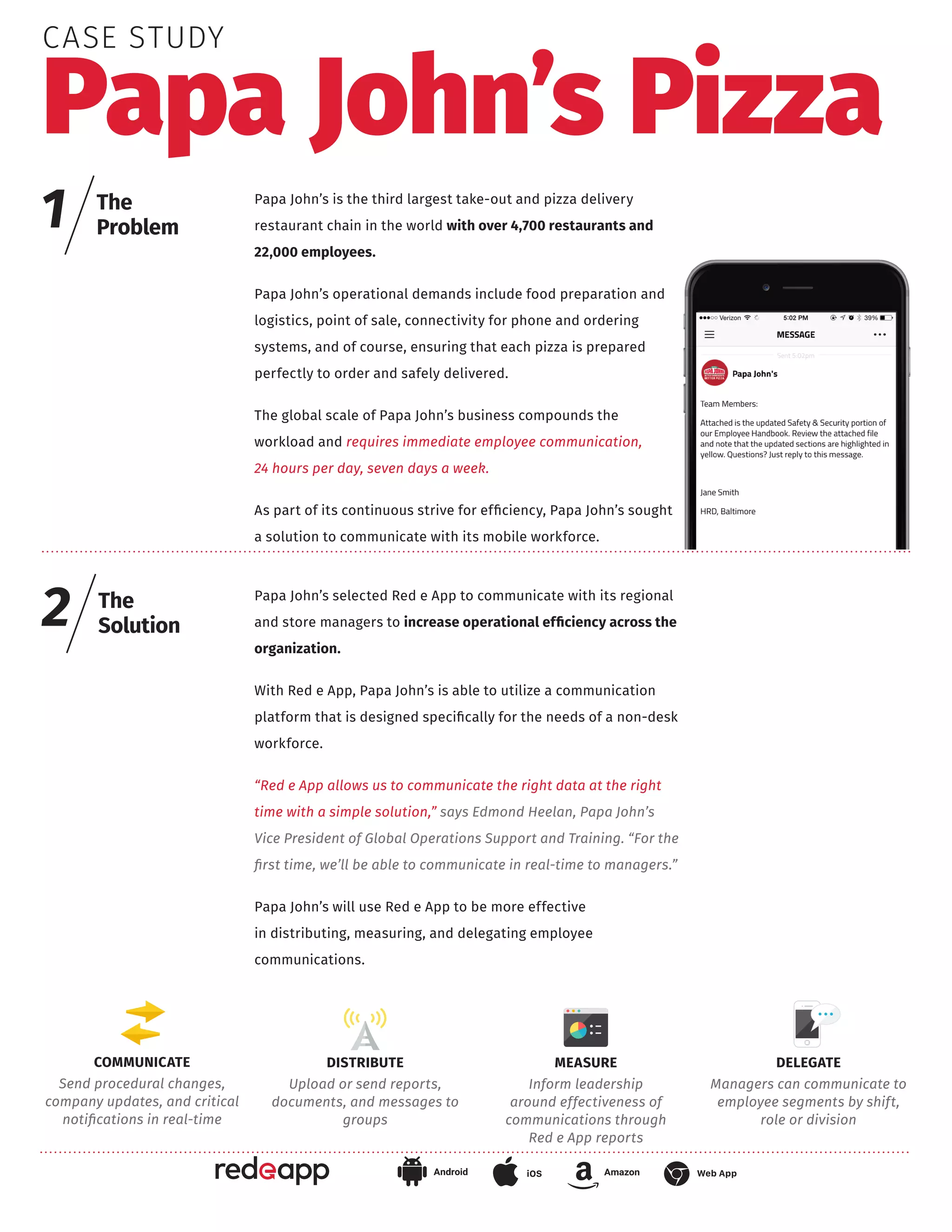 Papa John’s selects Red e App to improve workflow communication with ...
