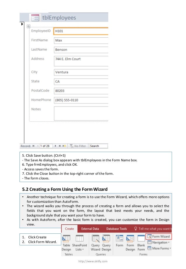 5.1 Creating a Form Using AutoForm