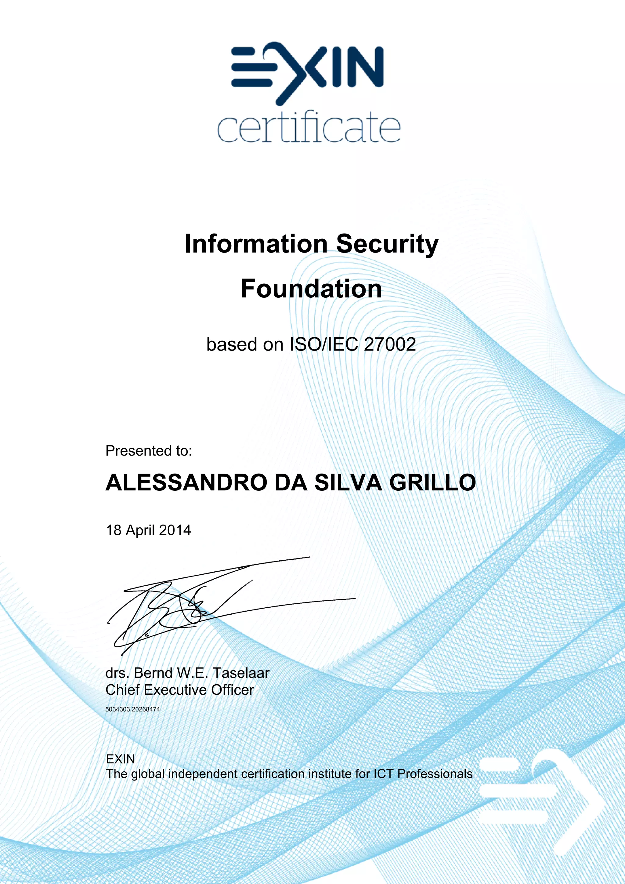 20140418 iso27002 - information security foundation based on isoiec 27002 (isfs) - exin | PDF