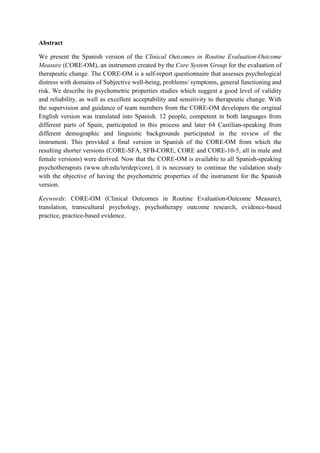 Versión española core om | PDF