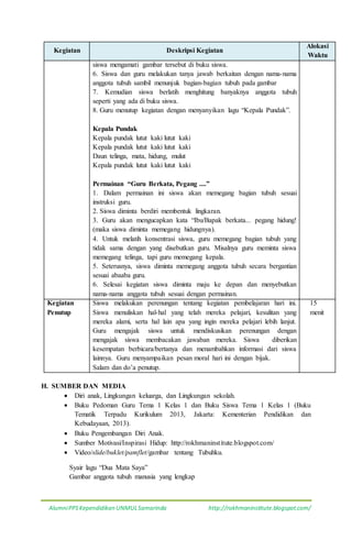 K1 t1-st2-p6 rpp tema 1 kelas 1sub tema 2 (2) | PDF