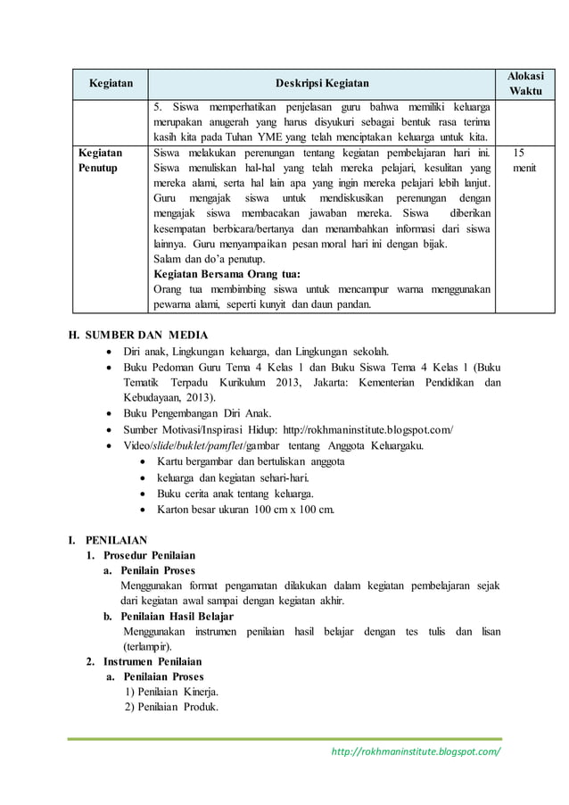K1 t4-st1-p6 rpp tema 4 kelas 1 sub tema 1 (3) | DOCX