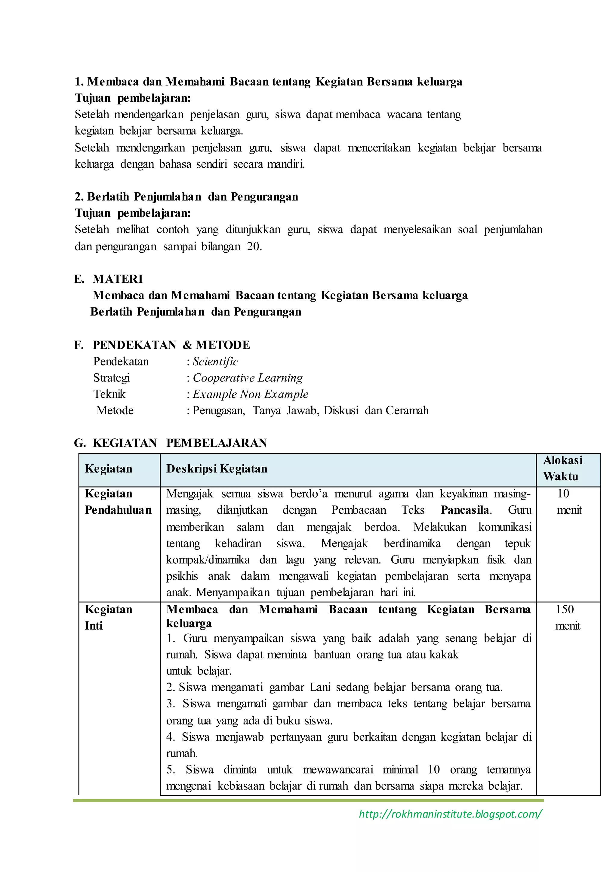 K1 t4-st2-p6 rpp tema 4 kelas 1 sub tema 1 (6) | DOCX
