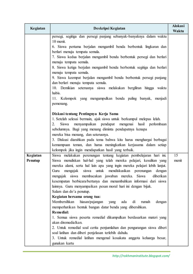 K1 t4-st3-p6 rpp tema 3 kelas 1 sub tema 1 (1) | PDF