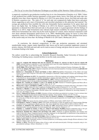 The Use of in vitro Gas Production Technique as an Index of the ...