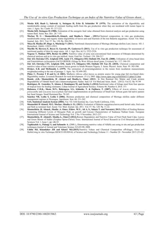 The Use of in vitro Gas Production Technique as an Index of the ...