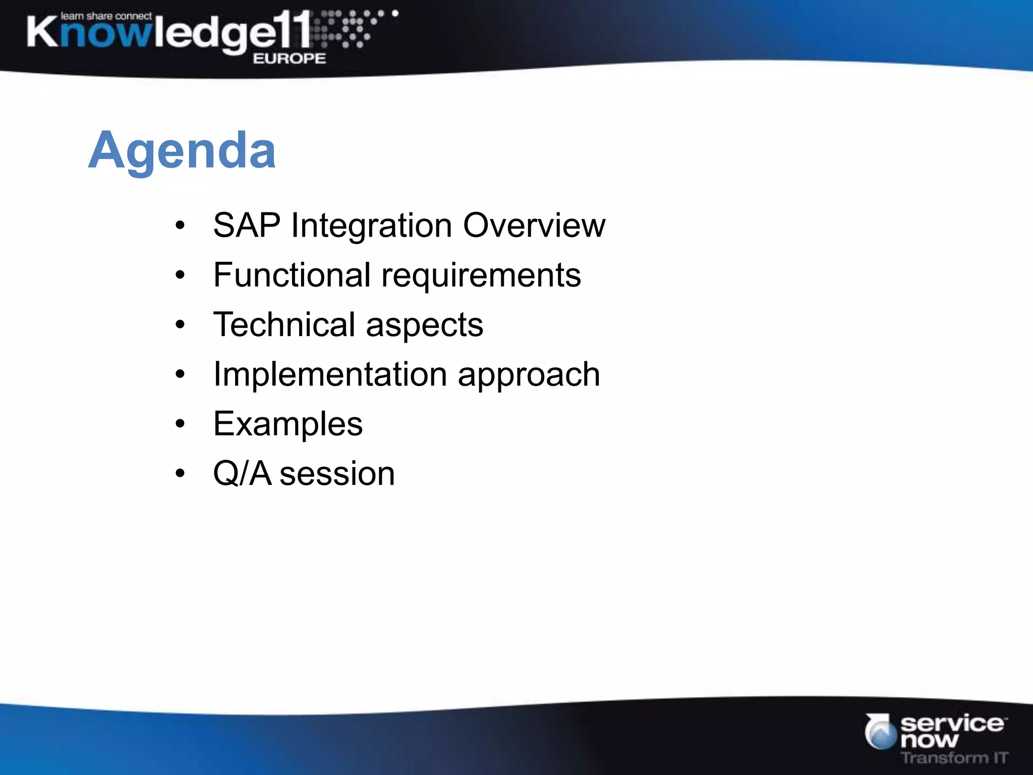 SAP INTEGRATIONS WITH SERVICENOW | PPTX