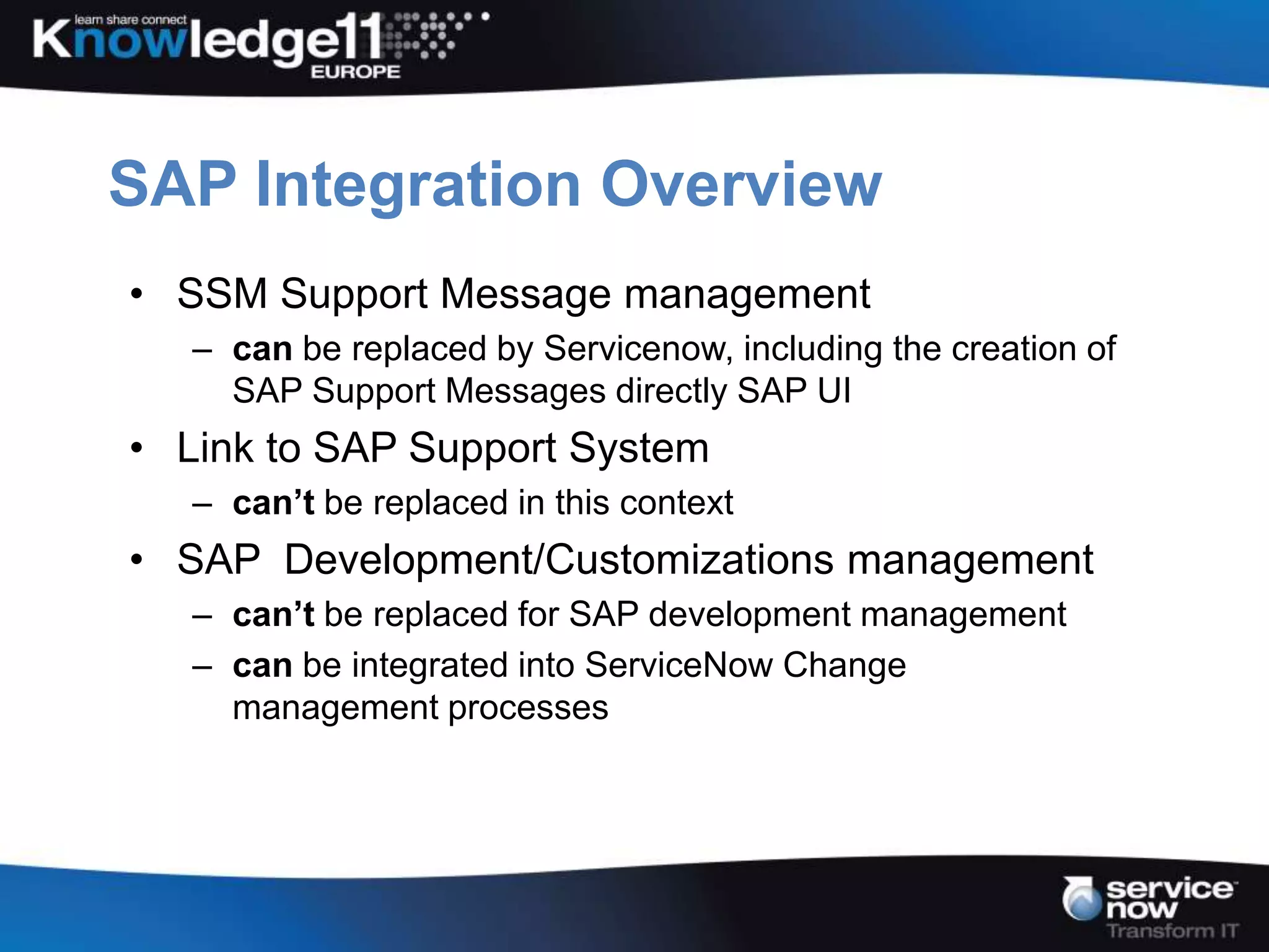 SAP INTEGRATIONS WITH SERVICENOW | PPTX | Web Development | Internet