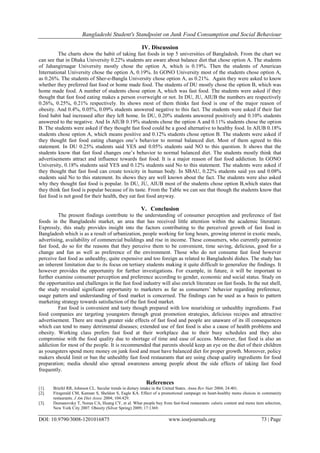 Bangladeshi Student's Standpoint on Junk Food Consumption and Social ...