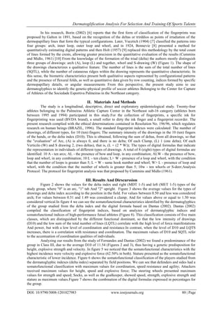 Dermatoglification Analysis for Selection and Training of Sports ...