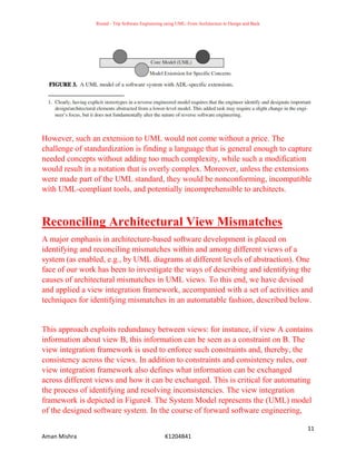 Round - Trip Software Engineering using UML: From Architecture to ...