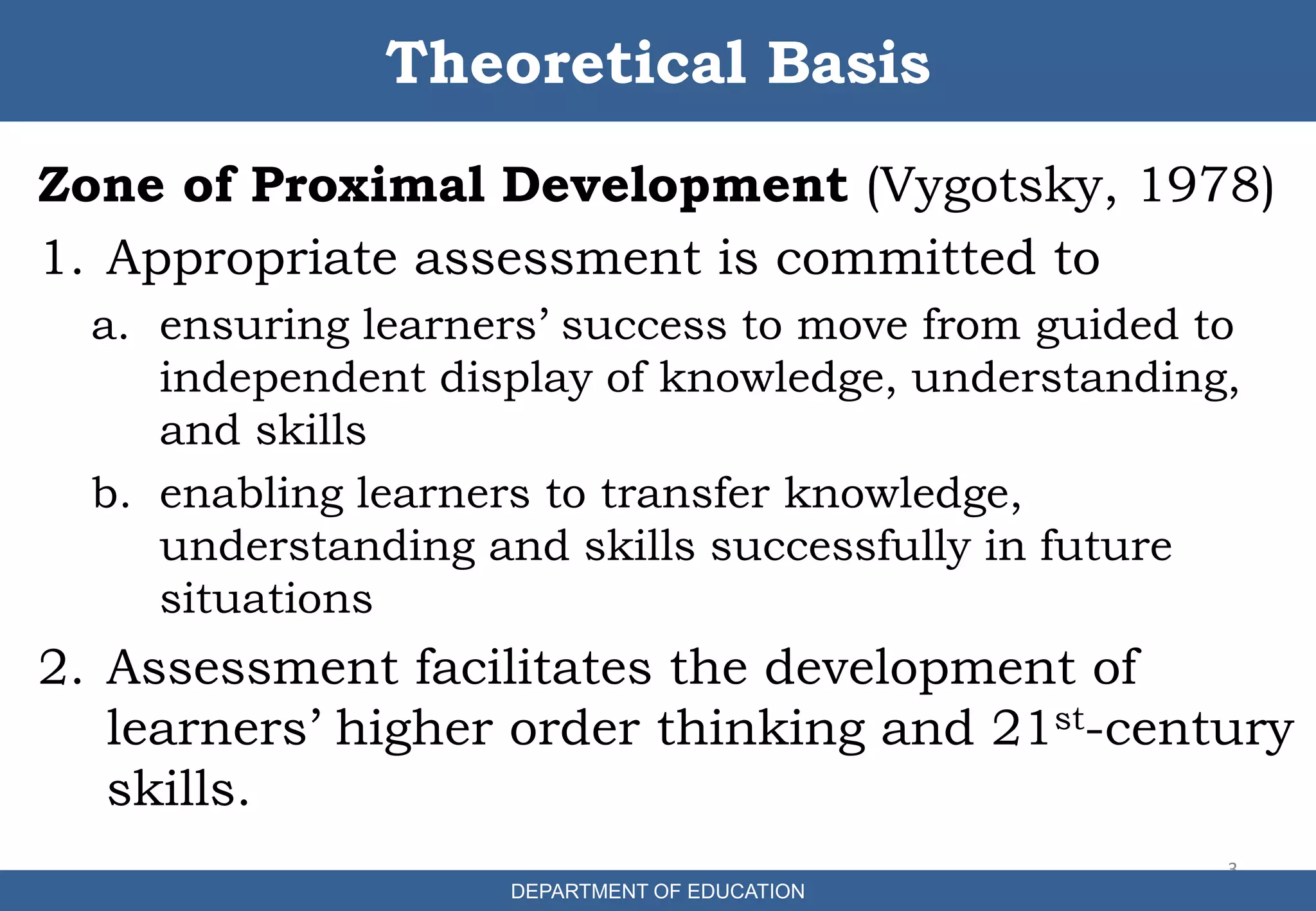 K12 assessment in the kto12 basic education program | PDF