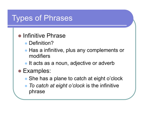 Phrases And Clauses, the types of phrases, types of clause | PDF