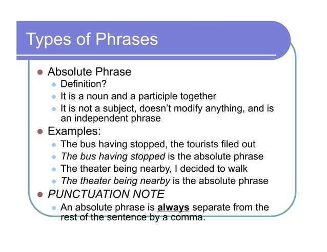 Phrases And Clauses, the types of phrases, types of clause | PDF