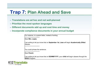 Avoiding Eight Translation Traps: Planning Multilingual Communication ...