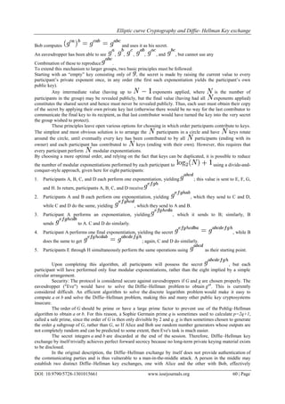 Elliptic curve Cryptography and Diffie- Hellman Key exchange | PDF