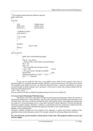 "Study of Java Access Control Mechanism” | PDF | Programming Languages | Computing