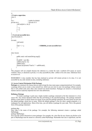 "Study of Java Access Control Mechanism” | PDF