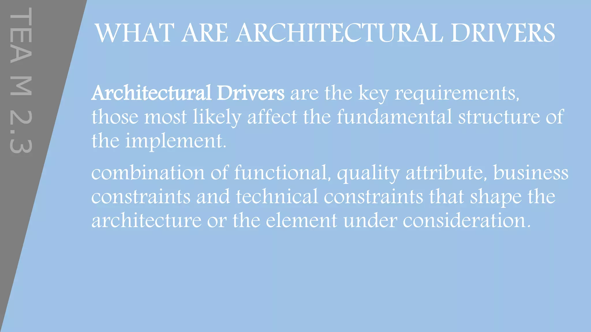 Architectural Driver | PPTX