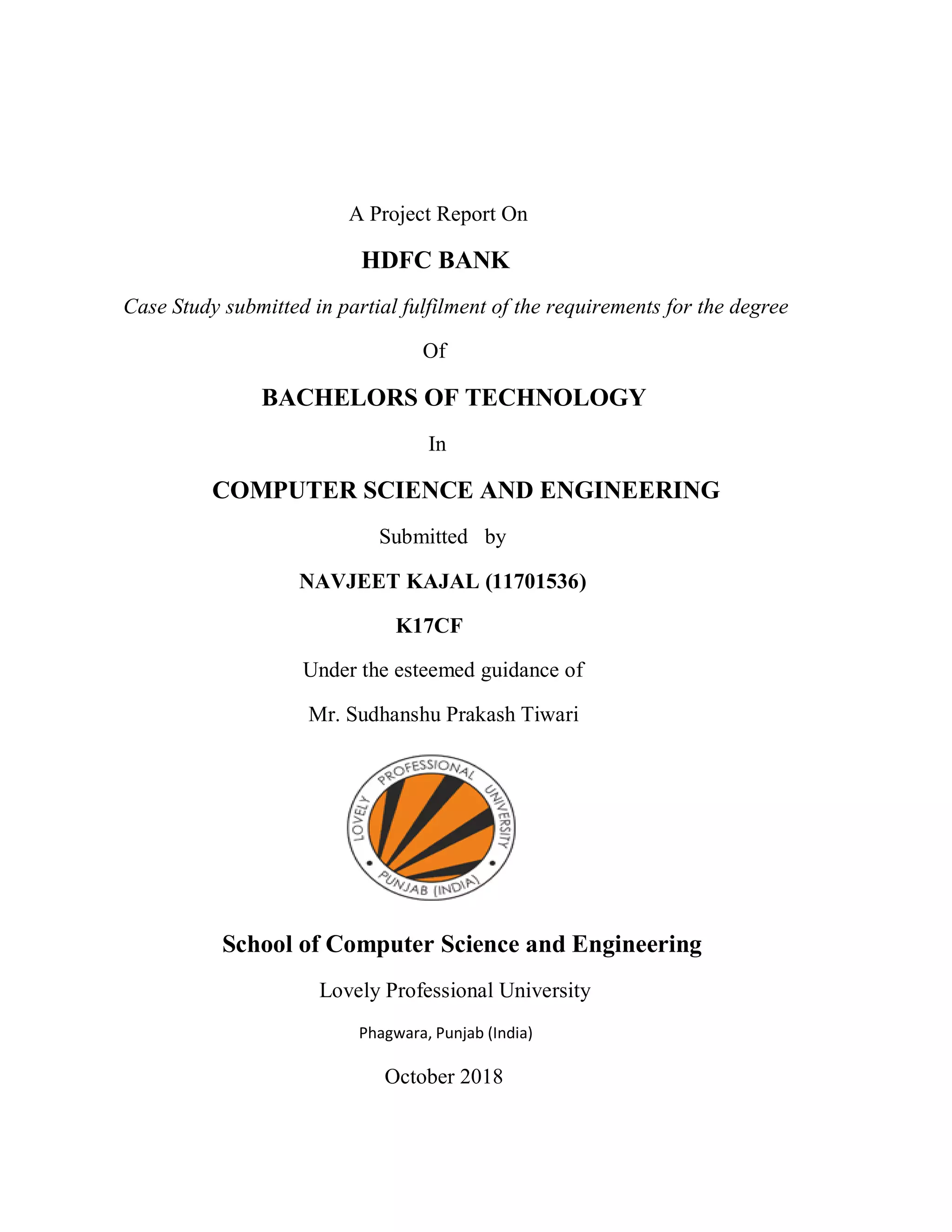 HDFC banking system SRS Document | PDF