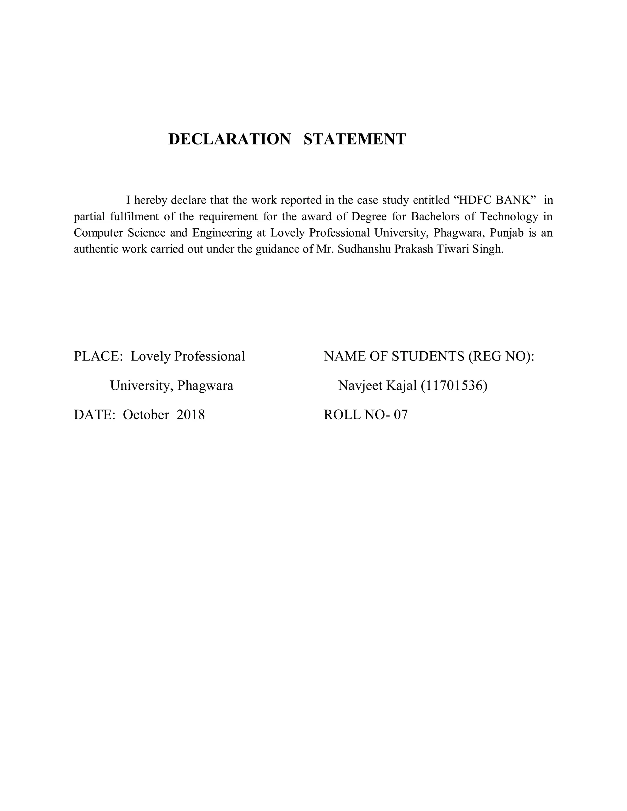 HDFC banking system SRS Document | PDF