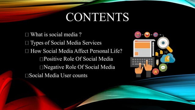 Role of Social Media in our personal life | Mohit Bansal Chandigarh | PPTX