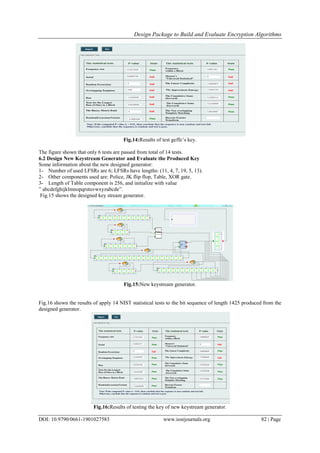 Design Package to Build and Evaluate Encryption Algorithms | PDF