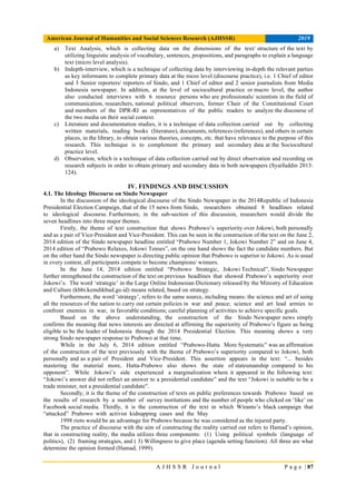 The Analysis of Ideological Practices in Sindo Newspaper through the ...