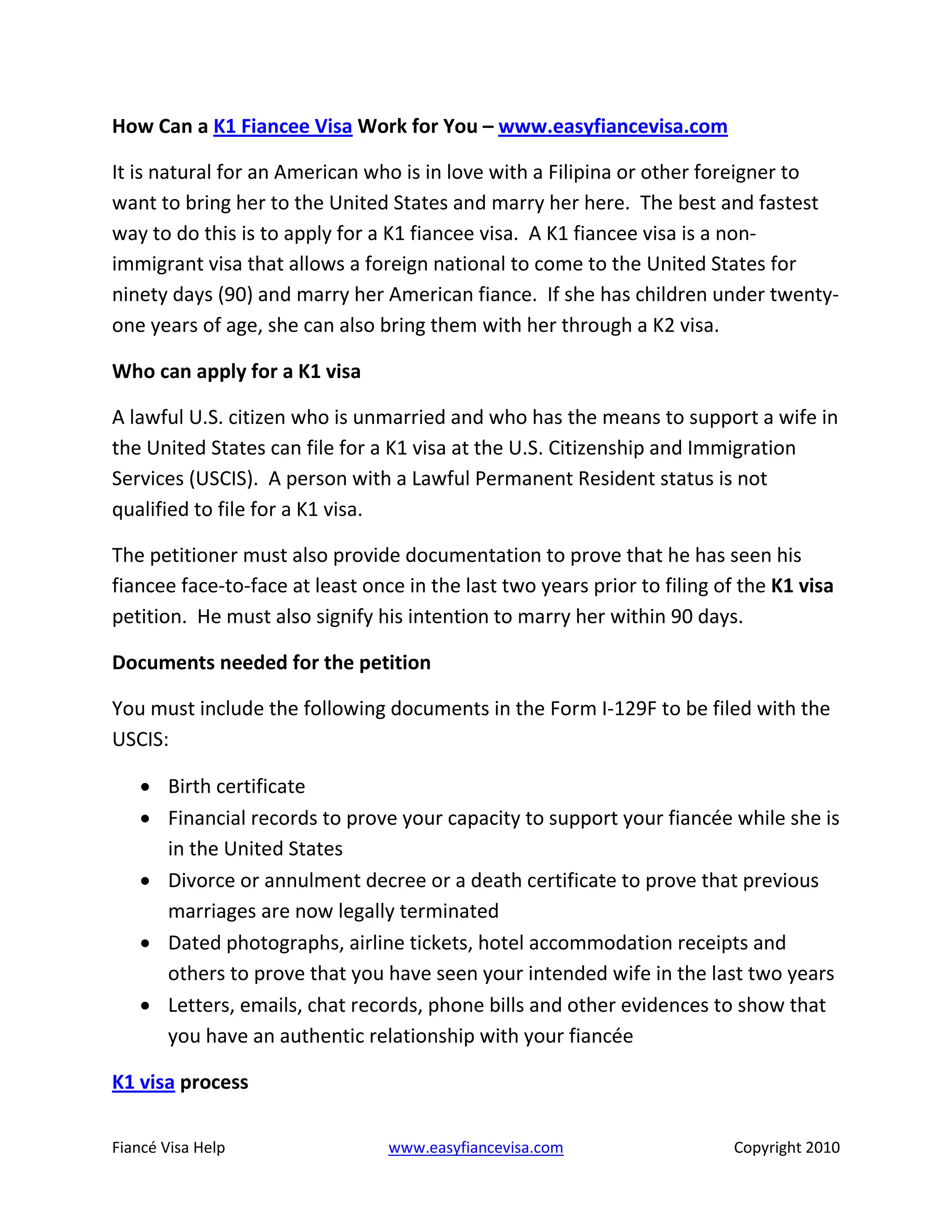 K1 fiancee visa and usa fiance visa | PDF