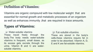 vitamins definition, It's type,source chemcial structure and It's ...