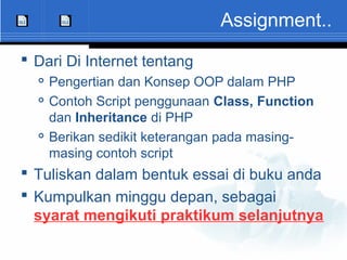 Pengenalan OOP dan Framework Code Igniter | ODP
